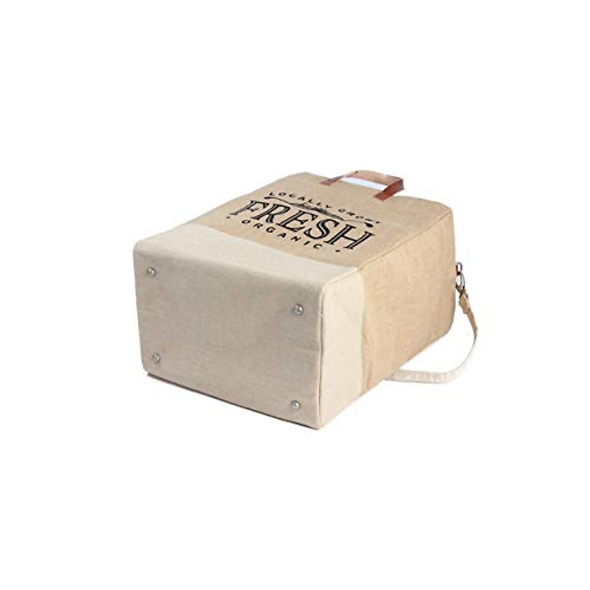 Earthwise Jute Shopping Bags Tote Reusable for Grocery Shopping Everyday Tote Heavy Duty with Long Adjustable Shoulder Strap and Leather Carry Handles