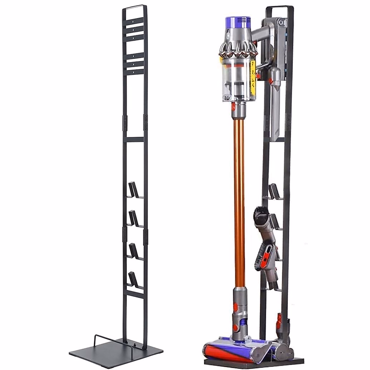 BRIGHTSHOW Vacuum Stand for Dyson V15 V11 V10 V8 V7 V6,Stable Metal Storage Bracket Holder for Handheld DC30 DC31 DC34 DC35 DC58 DC59 DC62 Cordless Vacuum Cleaners Accessories (Grey)