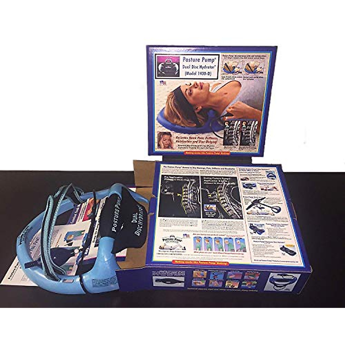 Posture Pump® Neck Exercising Dual Cervical Spine Disc Hydrator® Pump | Relieves Neck & Upper Back Pain Stiffness | Neck Shoulder Pain Relief Posture Control (Dual Air Cell Model 1400-D)