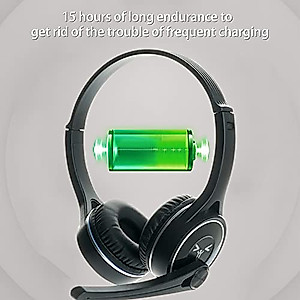 Yrmaups Bluetooth 5.1 Headphones Over Ear, Wireless Foldable Stereo Lightweight Headset with Built-in Mic & Deep Bass Adjustables Game Earbuds for PC Cell Phones (Black)