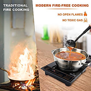 Duxtop 1800W Portable Induction Cooktop, Countertop Burner Included 5.7 Quarts Professional Stainless Steel Cooking Pot with Lid, Heavy Impact-bonded Bottom
