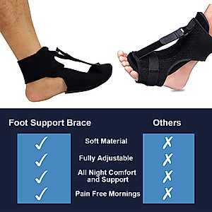 Beginbelle Plantar Fasciitis Night Splint Sock. Planter Fasciitis Support Dorsal Drop Foot Brace for Right or Left Foot. Soft Stretching Boot Splints for Feet, Sleep, Recovery Socks, Braces (Small)
