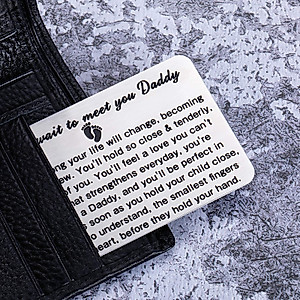 New Dad Wallet Insert Card Daddy to Be Gifts Pregnancy Baby Announcement Gifts for Him New Father Soon to Be Daddy Gifts for Men First Time Dads Gifts from New Mommy Christmas Father’s Day
