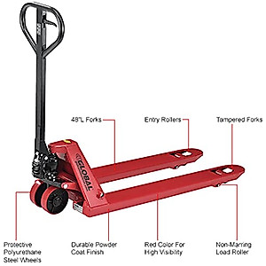 Global Industrial Standard Duty Pallet Jack Truck 5500 Lb. Capacity, 21 x 48 Forks