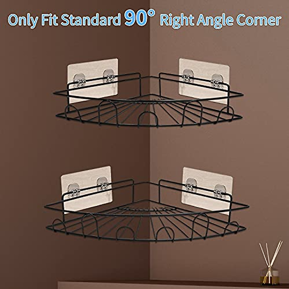 MRINDA 2 PACK Shower Organizer Caddy Hanging Dorm Organizers And Storage Shower Shelf Rack with 8 Traceless Adhesive Hooks