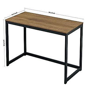 WOHOMO Small Computer Desk 39” Simple Modern Desk with Large Legroom Study Writing Desk for Home Office, Dark Brown