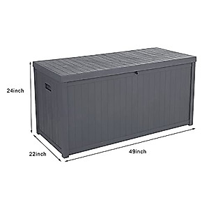 YANVCXRF 113gal 430L Outdoor Garden Plastic Storage Deck Box Chest Tools Cushions Toys Lockable Seat Waterproof