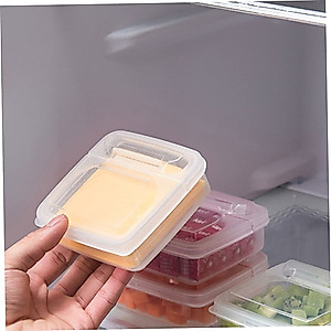 Fridge Cheese Container Butter Food Preservation Box Cheese Slice Box with Flip Lid 2pcs