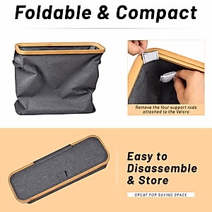 REWXXD Toilet Paper Storage, Toilet Paper Basket with Lid and Pockets, Toilet Paper Holder, Bamboo Bathroom Organizer, Tampon Storage(Gray)