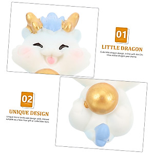 Luxshiny 6 Pcs Mini Animal Figurine Resin Dragon Mascot Doll Adorable Dragon Decor Desktop Dragon Decor
