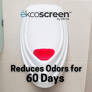 Diversey Ekcos Innovations EKS-10R-12 ekcoscreen 60 Day Premium Anti-Splash Urinal Screen, for Cleaner Restrooms with Melon Scent, Red (Pack of 12)