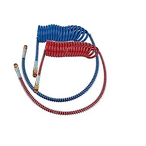 Mytee Products Air Brake Coiled/Hose Assembly - 15Ft w/ 40" Pigtails Trailer End & 12" Tractor End - Air Lines for Semi Truck - Trailer Air Brake Hose Kit