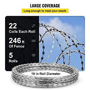 LOVSHARE 250FT Razor Wire, Sliver