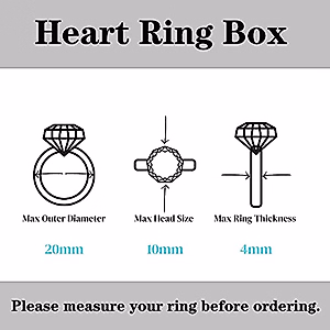 SINMAR Wooden Ring Box for Wedding Ceremony, Small Heart Shaped Proposal Engagement Ring Boxes for Wedding Wedding Ring Boxes for Ceremony(black walnut)
