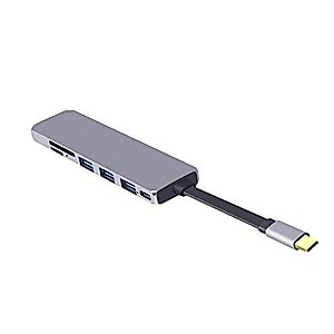 XUNMAIFHB Portable Docking Station,Type-C HUB Adapter Laptop Dock Type C PD Charging, SD/TF Card Slot, USB3.03 Fast Transmission