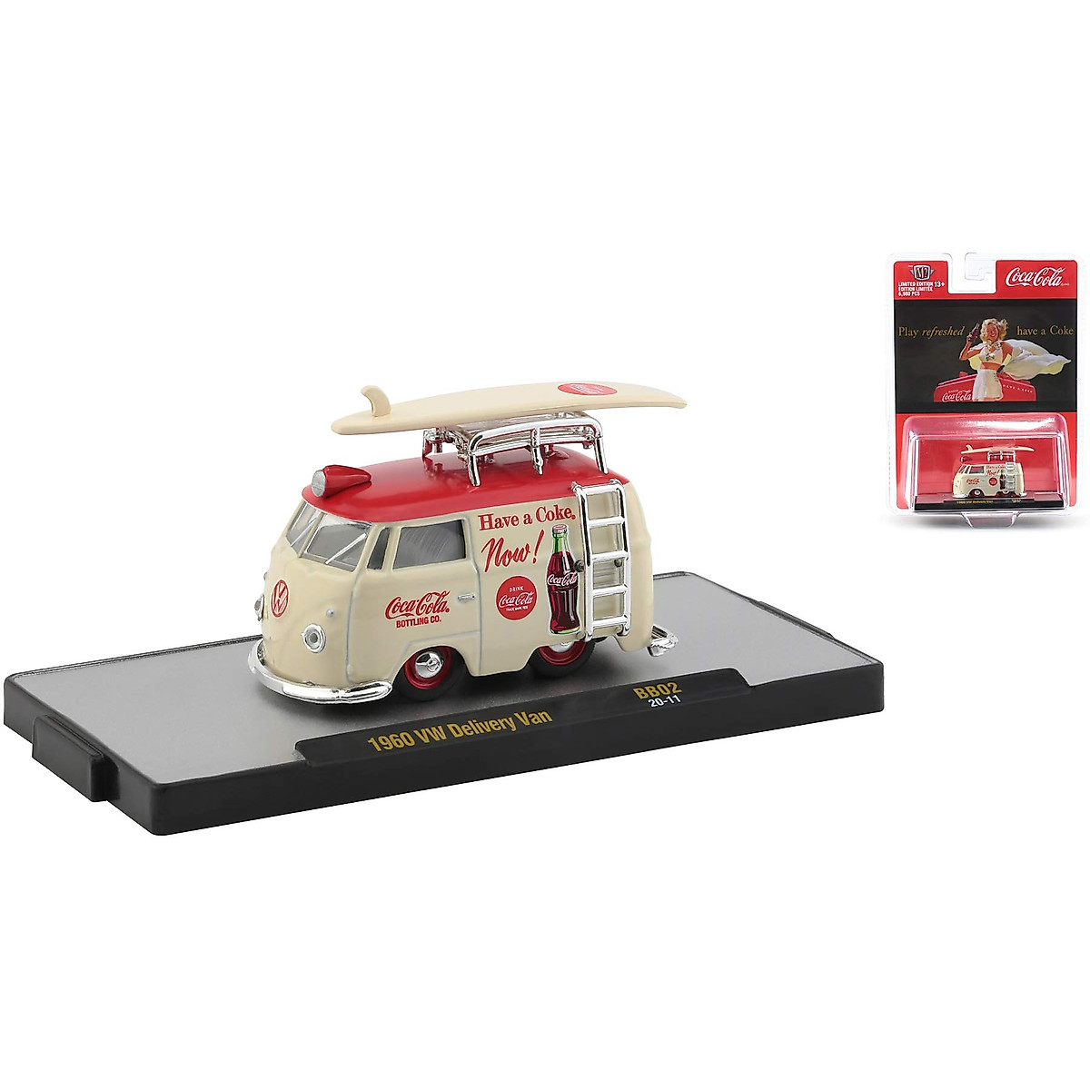 Coca-Cola Bathing Beauties Set of 3 Cars with Surfboards Release 2 Limited Edition to 6980 Pieces Worldwide 1/64 Diecast Model Cars by M2 Machines 52500-BB02