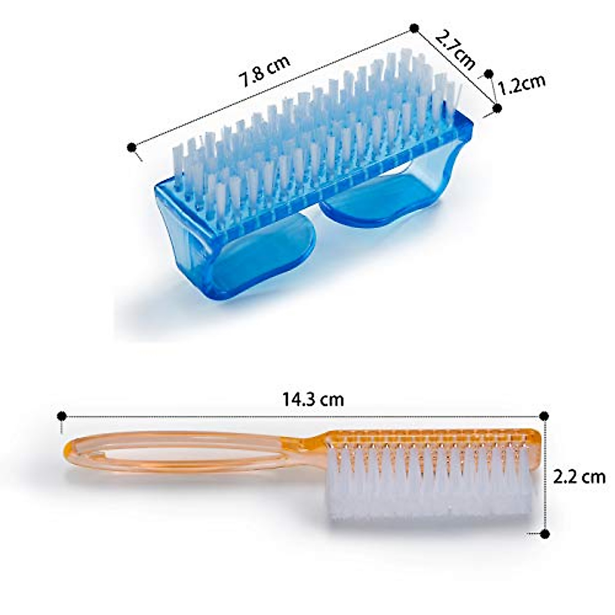 Handle Grip Nail Brush, Hand Fingernail Scrub Cleaning Brushes for Toes and Nails Cleaner, Pedicure Scrubbing tool kit for Men and Women 10 Pack (Multicolor)