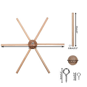 Yimisya Wooden Mobile Frame Kit Natural Wood Bed Bell Wind Chimes Baby Crib Hanger Frame Baby Bedroom Ceiling Mobiles Toy Decoration Newborn Gift (Style A)