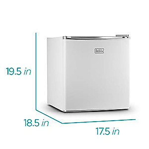BLACK+DECKER BCRK17W Compact Refrigerator Energy Star Single Door Mini Fridge with Freezer, 1.7 Cubic Ft., White