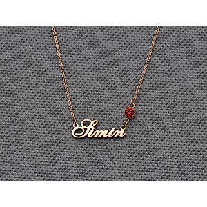 LikeFun Custom Made Any Name Necklace with Birthstone for My Girlfriend Cobi