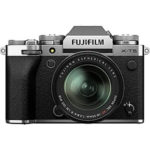 Fujifilm X-T5 Mirrorless Digital Camera with XF18-55mm Lens Bundle with Extra Battery + Monopod + 64GB SD Card + More | USA Authorized with Fujifilm Warranty | Fuji x-t5