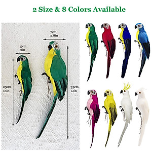LWINGFLYER Artificial Parrot Life Size Artificial Simulation Foam Feather Parrot Macaw Bird for Costume Shoulder Ornament Modern Home Garden Party Decoration (9.8inch/25cm, Red)