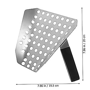 HEMOTON 3pcs French Fries Shovel Popcorn Machine Popcorn Metal Pooper Scooper Ice Scooper Perforated Metal Scoop Scooper for Snacks Ice Cube Shovel Kitchen Gadgets Kitchen Grain Scoop Food
