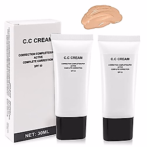 Mayace 2Pcs Anti-Aging CC Cream for Mature Skin, SPF 50, Color Correcting, Moisturizing, 2 x 30ml