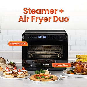Nutricook Steami 11-in-1 Convection Air Fryer, 25QT Countertop Oven for Baking, Roast, Steam, Dehydrate, Pizza - Convection Oven with Accessories for Healthy Cooking Stainless Steel