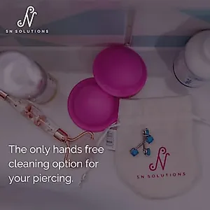 SN Solutions Nipple Piercing Cleaner - Nipple Piercing Aftercare for Use with Saline Solution Spray or Other Piercing Cleaning Solution - Nipple Piercing Kit for Women