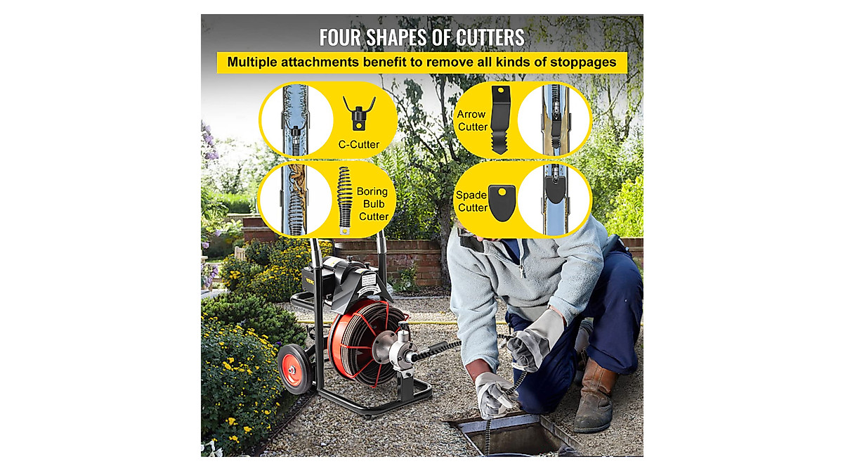 Mophorn 100 Ft Drain Cleaner Machine - Portable & Powerful Tool