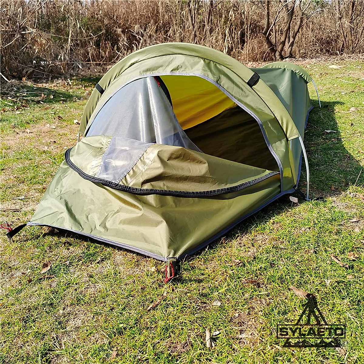 MCETO Upgrade 1 Person Ultralight Bivvy Tent, Ventilation Backpacking Outdoor Camping Bivy Sacks Sleeping Bag Tent Hiking Adventure Equipment