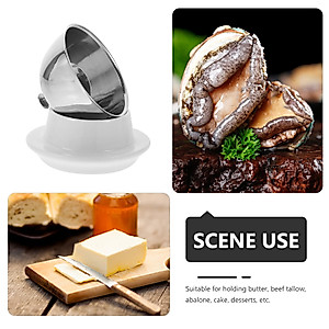 DOITOOL Cheese Dome Cover Butter Dish Ceramic Butter Plate with Stainless Steel Lid Farmhouse Butter Keeper Container Cheese Plate Mini Cake Stand for Home Restaurant Cheese Dome Cover