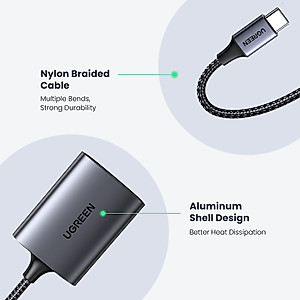 UGREEN USB C SD Card Reader, 2-in-1 Micro SD Memory Card Reader for TF SD Micro SD SDXC SDHC, USB SD Card Reader Type C Compatible with iPhone 16 15, Samsung Galaxy, MacBook, iPad, Trail Game Camera