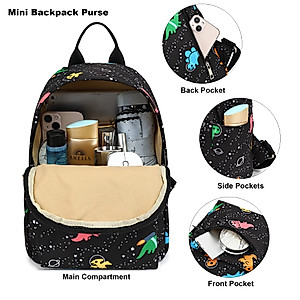 Xunteny Dinosaur Mini Backpack Women Girls, Small Backpack Purse for Adults Teens Kids School Travel