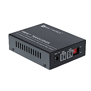 Networx® Gigabit Ethernet Fiber Media Converter - UTP to 1000Base-LX - ST Singlemode, ...