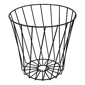 Zerodeko Mesh Wire Garbage Can Black: Litter Trash Bin Round Open Top Wastebasket Home Office Rubbish Trash Basket Recycling Bins