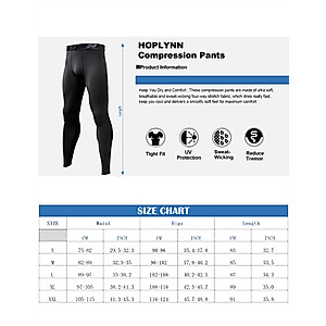 HOPLYNN 4 Pack Compression Pants Tights Leggings Men, Winter Baselayer for Running Workout Sports Yoga-2 Black 1 Grey 1 Blue-2XL