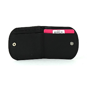 Leather Impressions Taxi Wallet - Soft Leather, Compact & Snap Pocket on Front, Folding Wallet, Small ID Cards & Coins Holder, Pouch for Men & Women, Coin Case (Leather, Black)