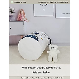 ONOEV Round Fabric Storage Bin,Decorative Basket,Organizer Basket with Handles,for Clothes Storage,books and sundries (Star astronaut), 19.7inch(H) x 15.7inch(D)