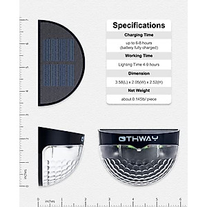 OTHWAY Solar Fence Post Lights Wall Mount Decorative Deck Lighting, Black, 4 Packs