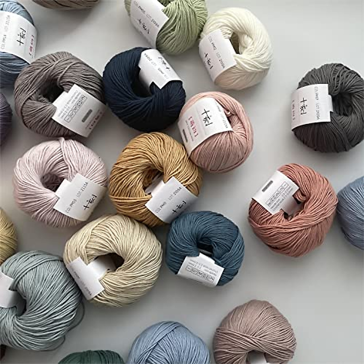 SHIKE Sprout,100% Long-Staple Cotton Yarn,3 Skeins Soft Baby Fingering Weight for Crochet&Knitting Yarn,Per Skein 50g/162yards (Phantom Grey)