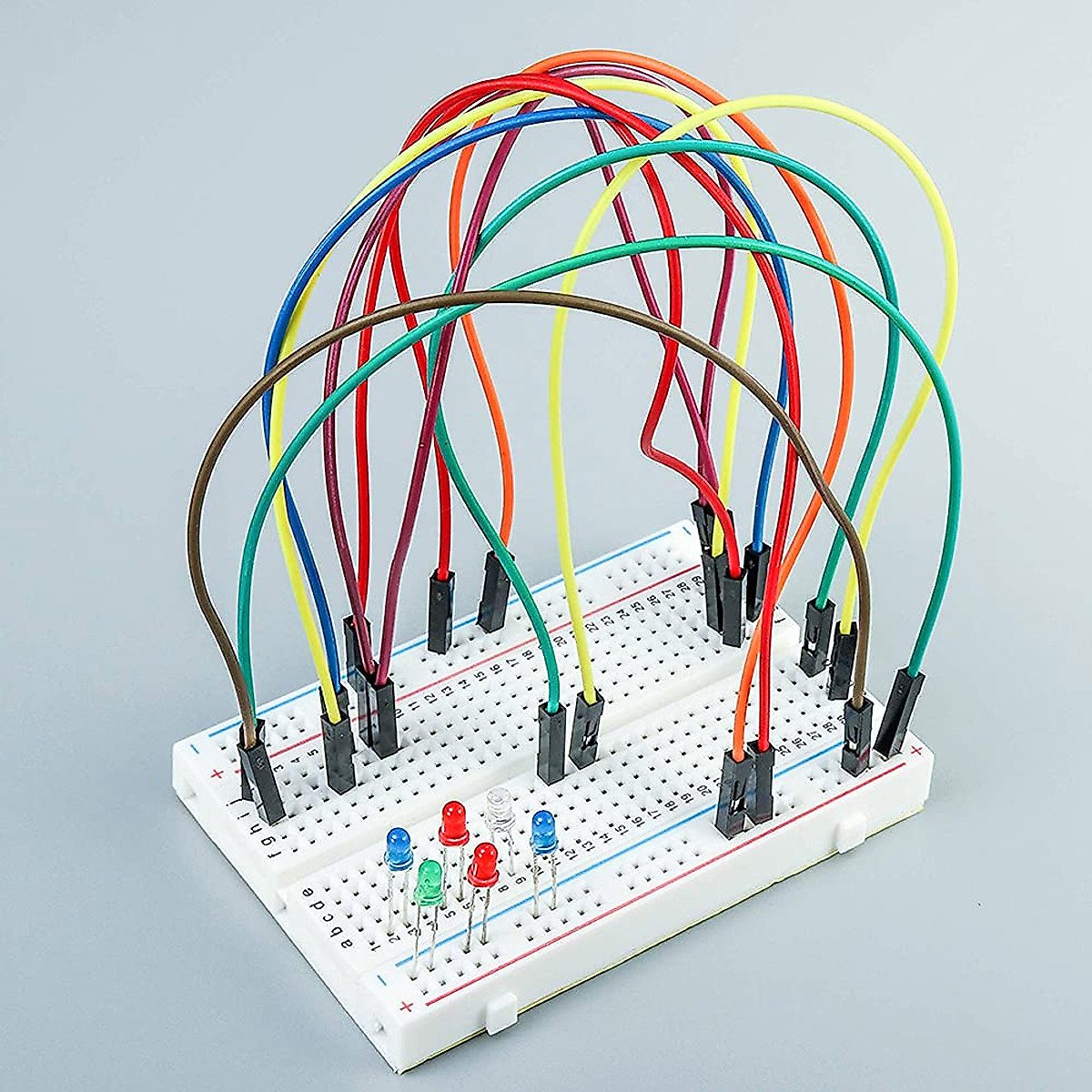 Hahiyo PCB Board Breadborad 170 Point Solderless Lay Flat Large Pitch Hole Firmly Hold Pin Snug Insert No Warp Wobble Springy Contact Point Adhesive Back for Proto Shield Electronics Blocks 6pcs