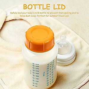 Kisangel 10Pcs Bottle Cap Travel Replacement Caps Leak Proof Lids for Glass Milk Bottle Breastmilk Bottles