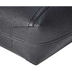 A|X ARMANI EXCHANGE womens Reversible Pebbled Tie Eco Leather Tote Bag, Black/Gold-black/Gold, One Size US