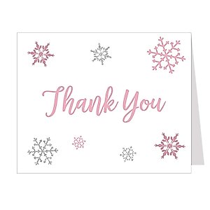The Invite Lady Thank You Snow Much Cards Snowflake Baby Shower Notes Winter Wonderland Girls With Envelopes (24 count)