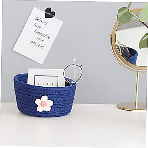 Cabilock Storage Box Storage Trays Baskets Woven Hamper Storage Bin Baskets Storage Bin for Toys Storage Baskets Cotton Rope Basket Sundries To Weave Woven Basket Cotton