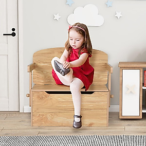 Costzon Kids Table and Chair Set, Convertible Toy Storage Bench with Built-in Handle for Kindergarten, Preschool, Kids Room, Playroom, Wood Reading Nook for Toddler Boys Girls Ages 3 to 7 (Natural)