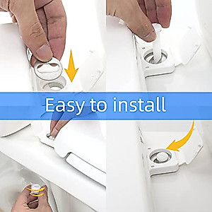 iFealClear Universal Toilet Seat Hinge Bolt Screw for Top Mount Toilet Seat Hinges, White Plastic Bolts and Nuts with Stainless Steel Washers, 2 Pack