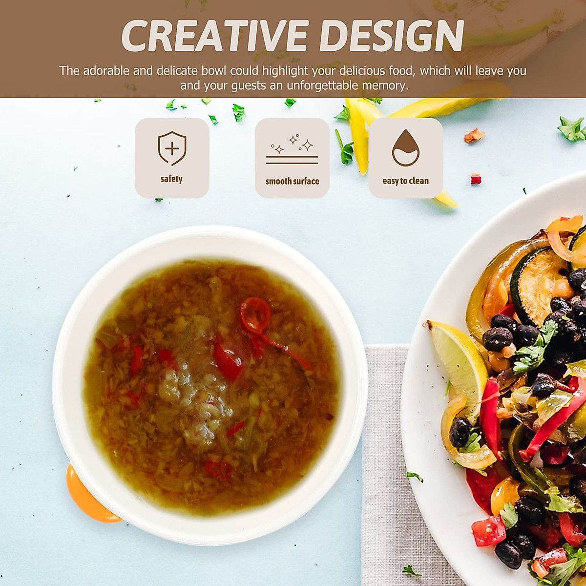 UPKOCH Funny Cute Chick Plates Mini Dessert Plate Handmade Duck Safety Ceramics Sauce Plate Hamster Bowl Bird Food Bowl.